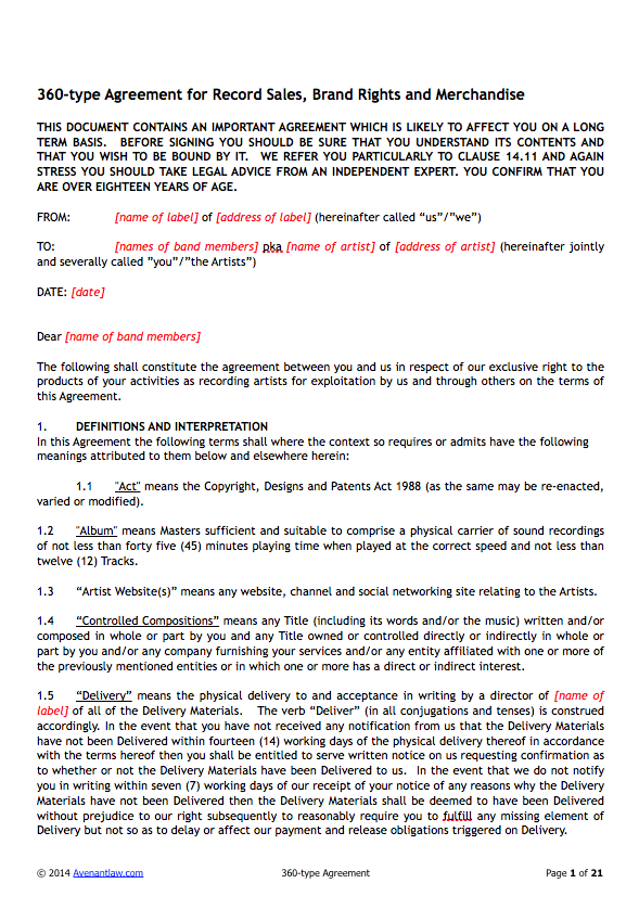 360 Deal Contract Templates See A Sample 
